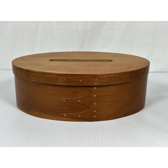 Other | Vintage Shaker Wooden 12 Inch Box Oval Tissue Holder Cover ...